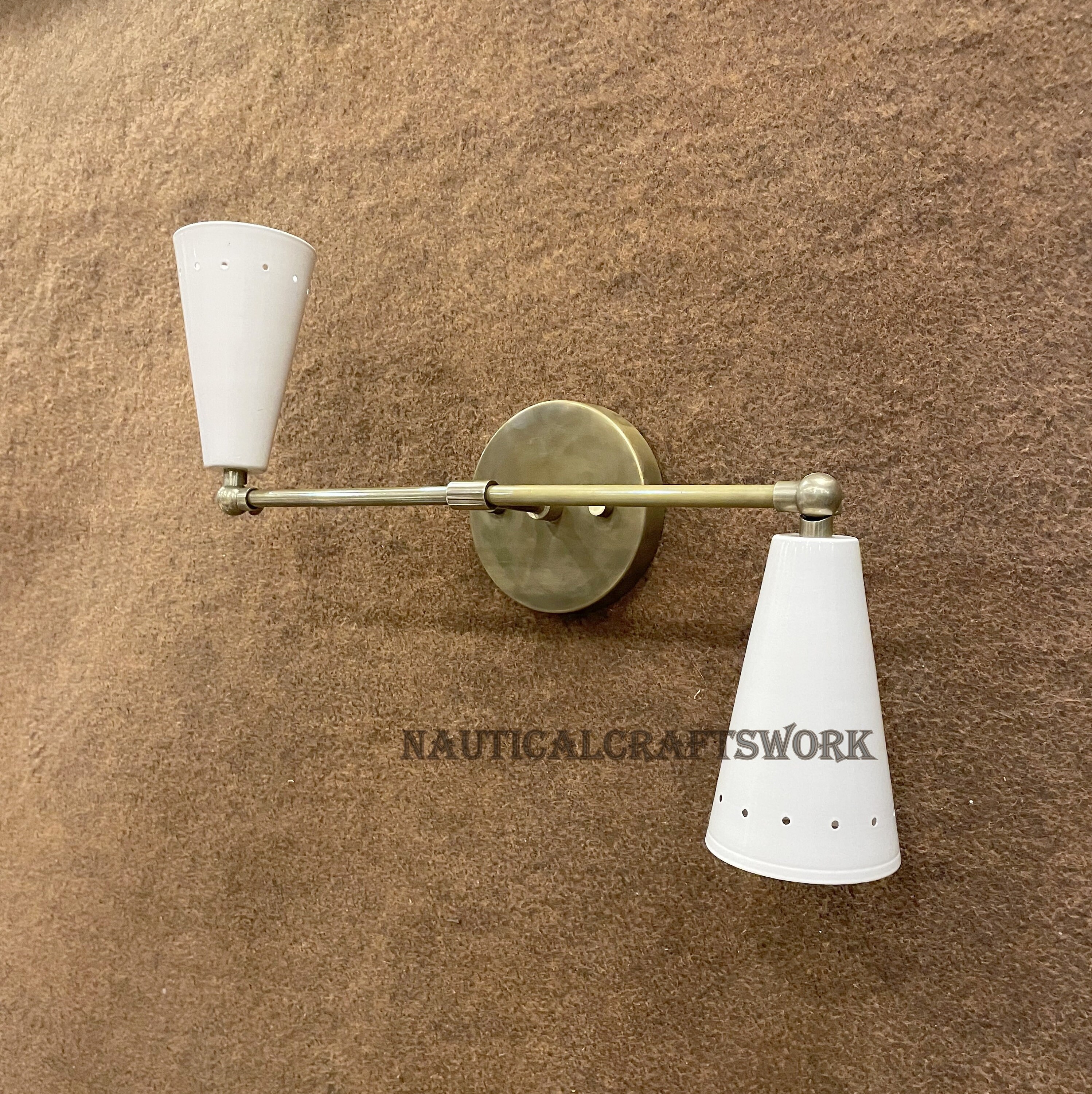 Customized Vintage Inspired Shade Wall Scones, Mid Century Modern Raw ...