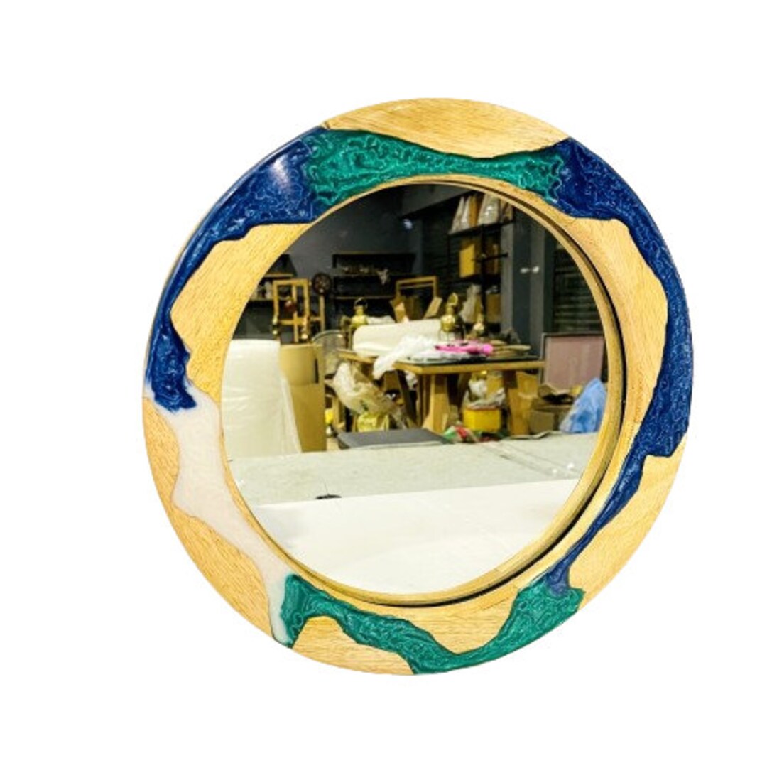 Epoxy Wall Mirror, Resin Wooden Mirror, Custom Handmade Home Decor ...