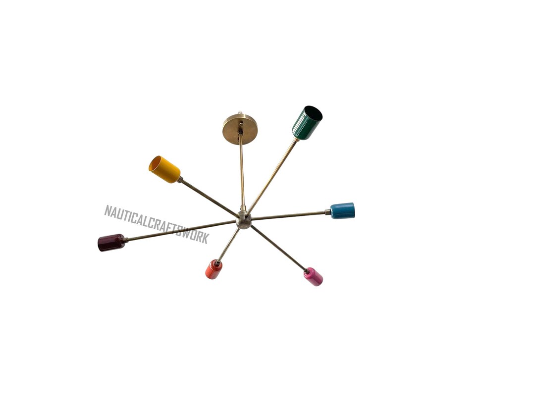 Colorful Sputnik Chandelier Handmade 6 Arm Brass Sputnik Chandelier ...