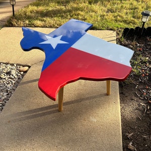 Texas Flag Wood Table - Etsy