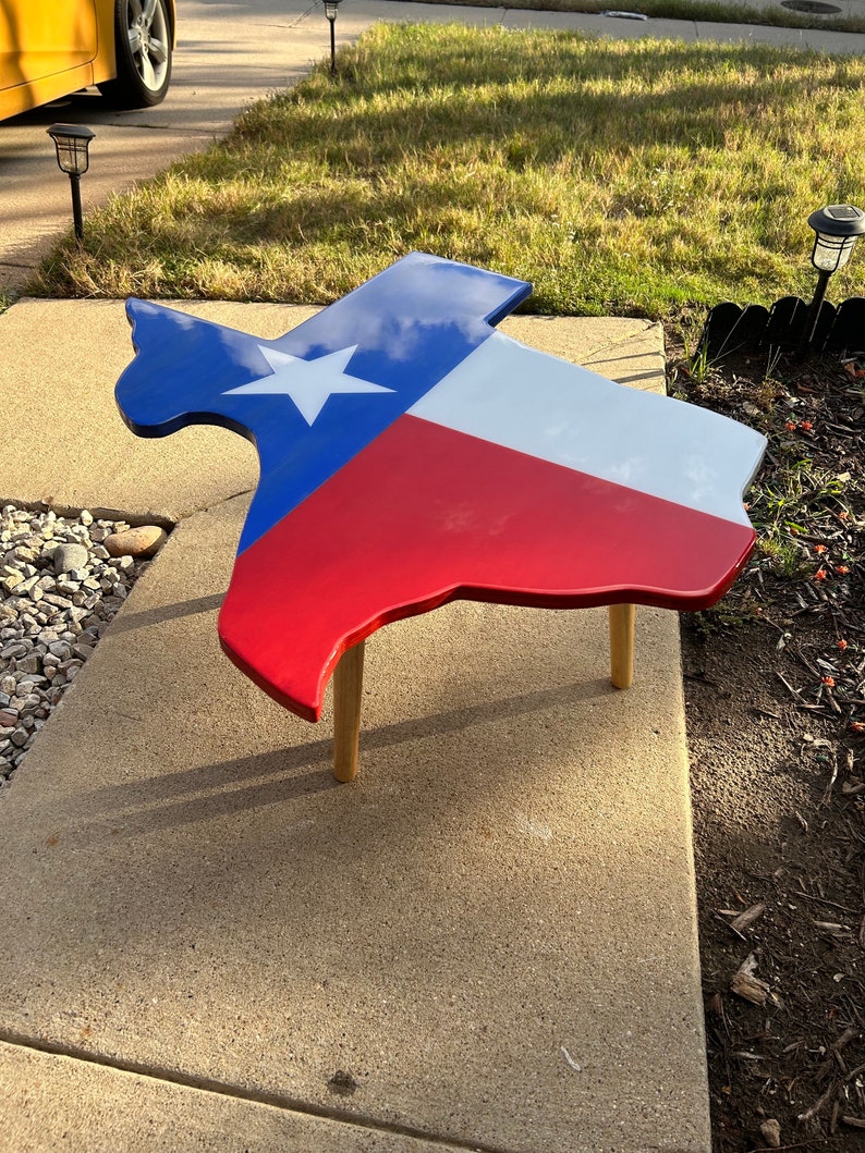Texas Flag Wood Table - Etsy