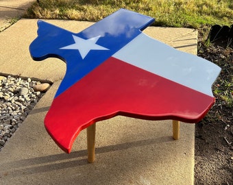 Rustic Texas Coffee Table. USA. Lone Star Flag Industrial America Table ...