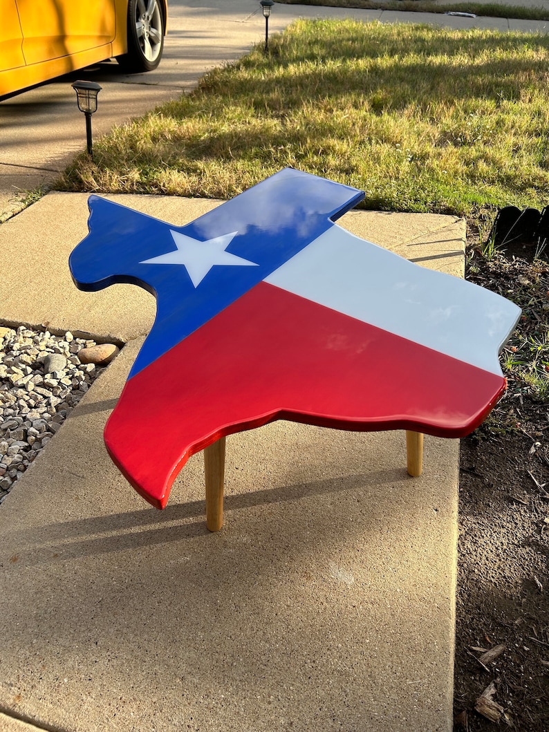 Texas Flag Wood Table - Etsy