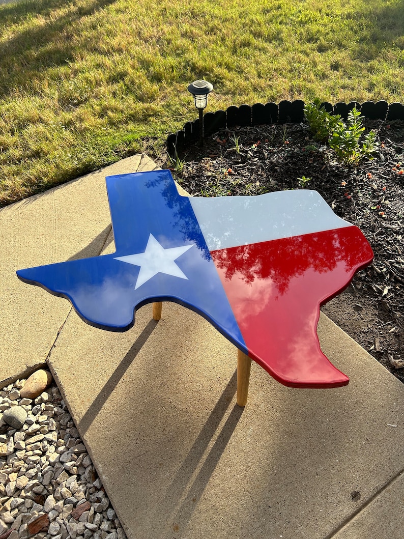 Texas Flag Wood Table - Etsy