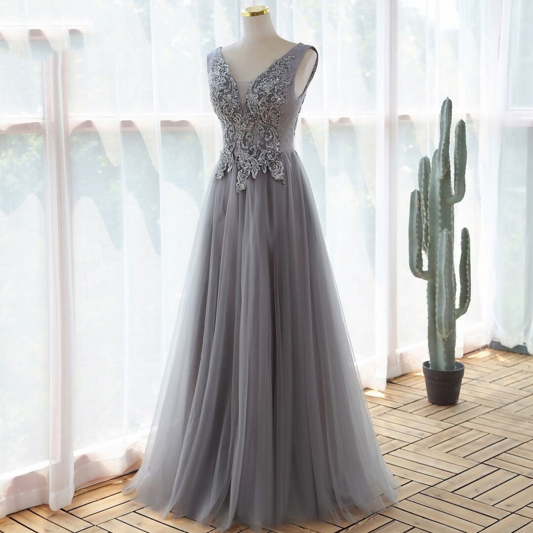 Custom Gown Dress Gray Evening Dress Evening Gown for Women Prom Dress ...