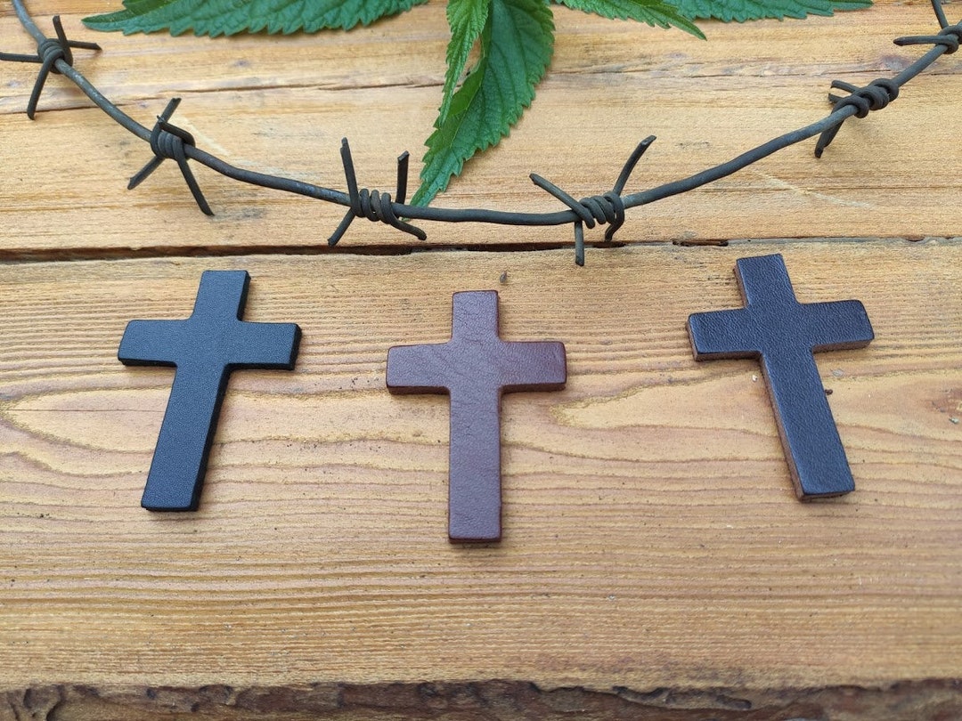 Leather Cross Cutout – Necklace Charm or Earring Accessory – 3 Color ...