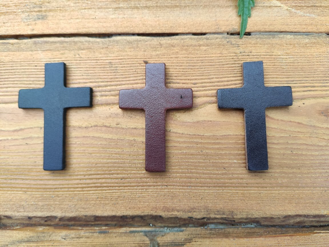 Leather Cross Cutout – Necklace Charm or Earring Accessory – 3 Color ...