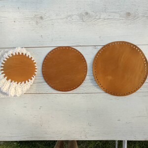 Round Leather Bag Base – DIY Crochet Bag Bottom With Pre-punched Holes ...