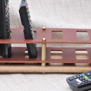 Leather Remote Control Holder Organizer, Personalizated Handmade Desk ...