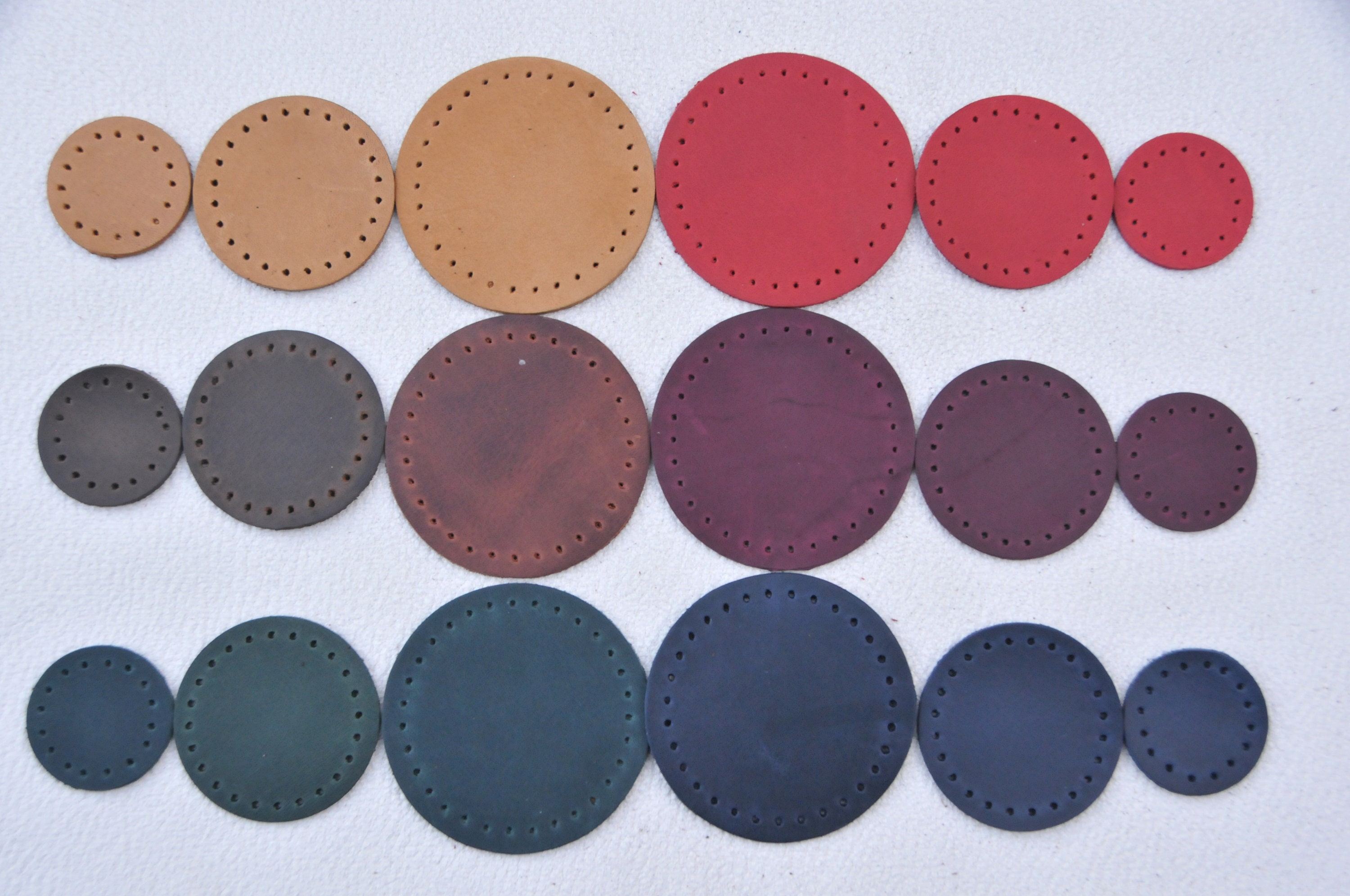 Leather Circles With Holes Mixed Colors Sizes - Etsy