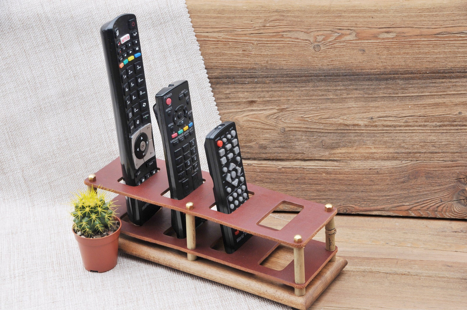 Leather Remote Control Holder Organizer Personalizated | Etsy