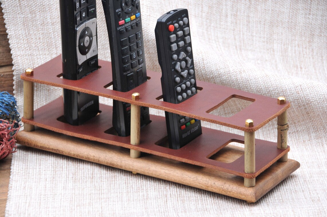 Leather Remote Control Holder Organizer Personalizated | Etsy