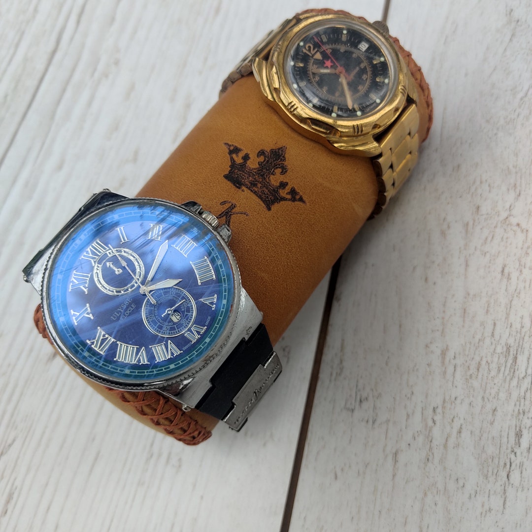Leather Pillow for Storing Two Watches - Etsy
