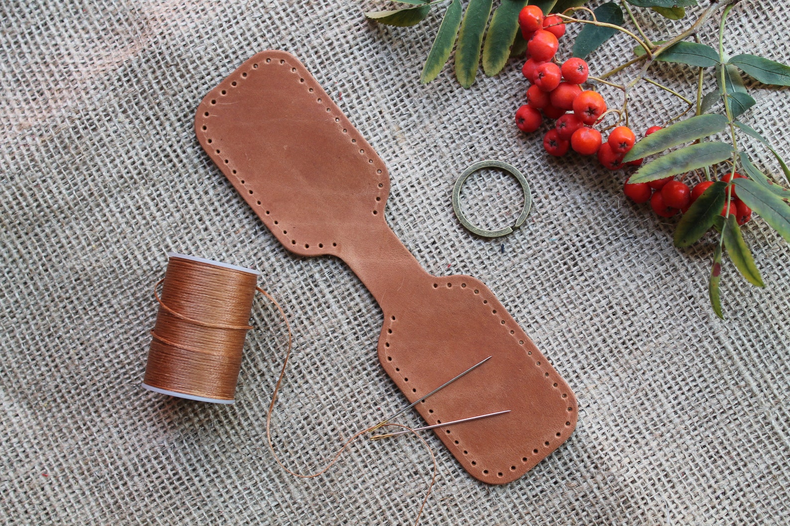 DIY Leather Keychain Kit Complete Set Pre-cut Pre-punched | Etsy