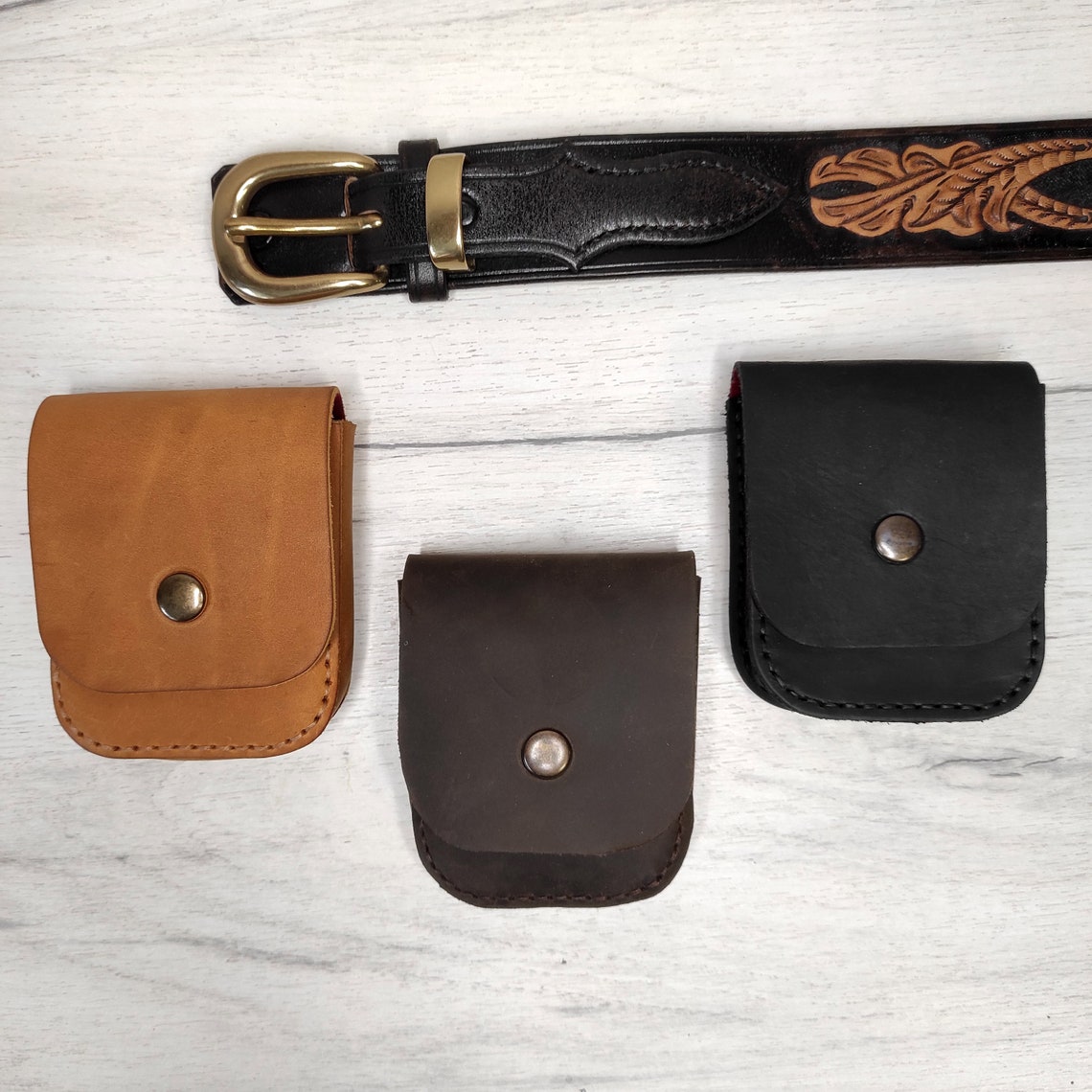 Small Leather Belt Pouch Handmade Belt Bag - Etsy