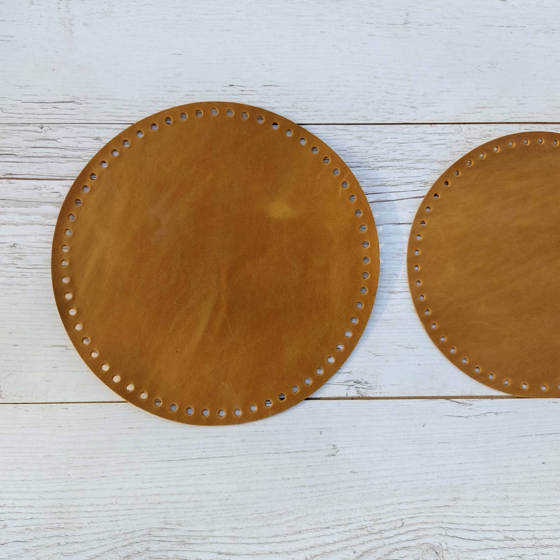 Round Leather Bag Base – DIY Crochet Bag Bottom With Pre-punched Holes ...