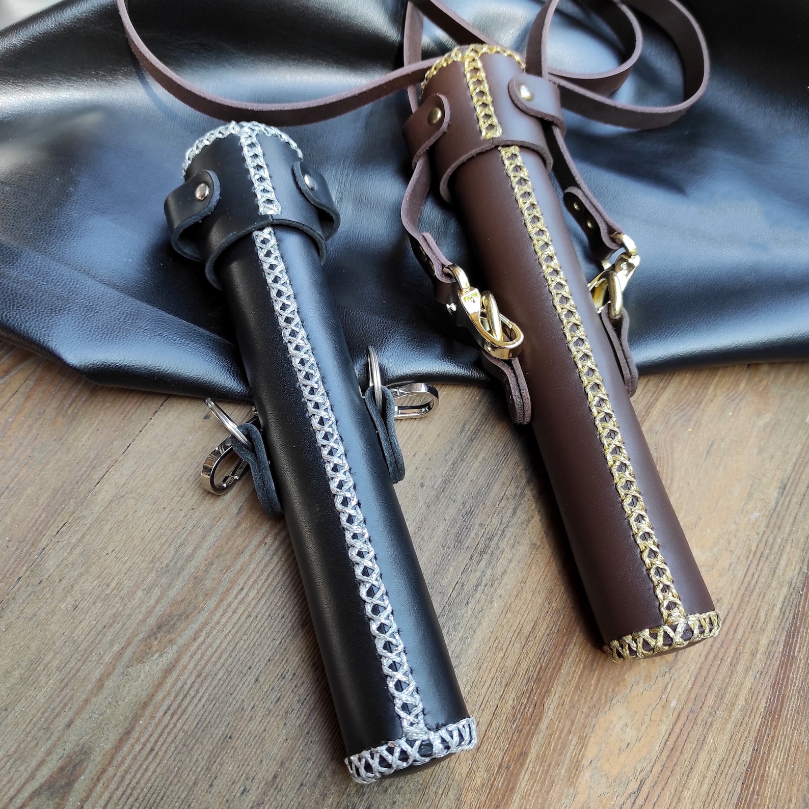 Handmade Priest Flask With Leather Case | Holy Water Vial | Gold-plated ...