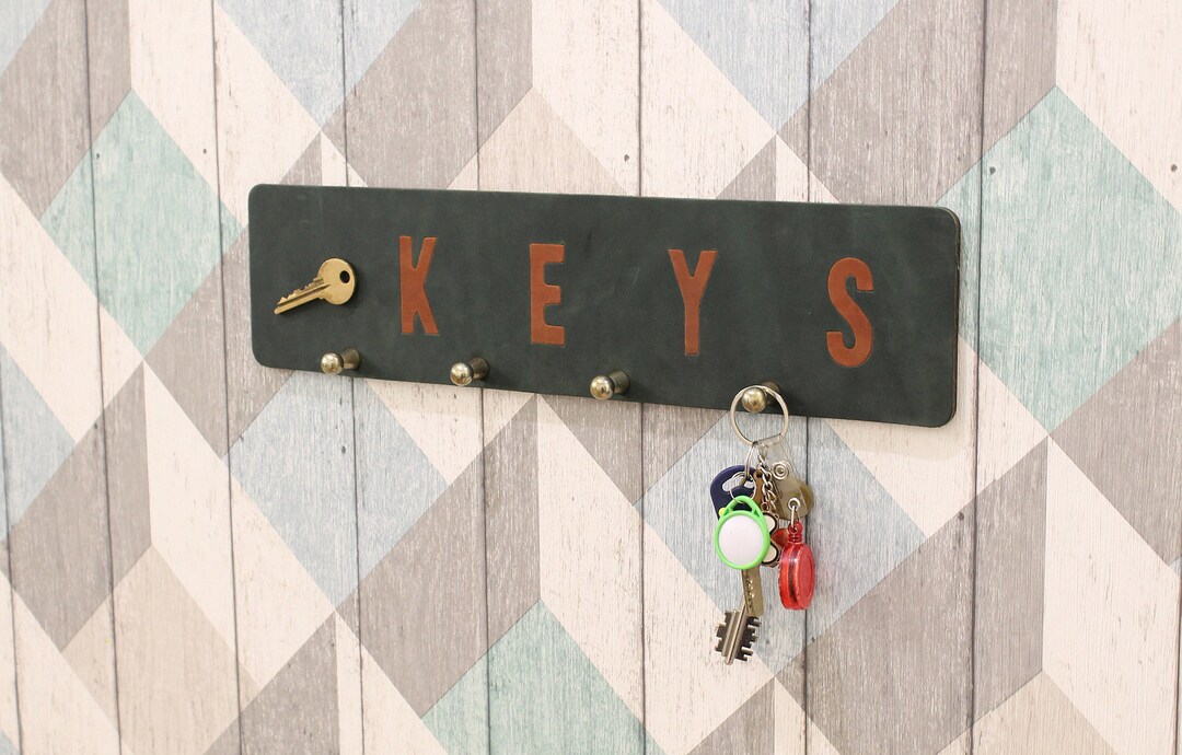 Leather Key Holder, Entryway Hanger, Hall Tidy, Hook Display, Hall Hook ...