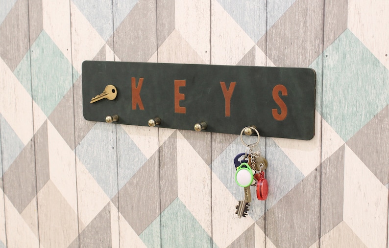 Leather Key Holder Entryway Hanger Hall Tidy Hook Display - Etsy