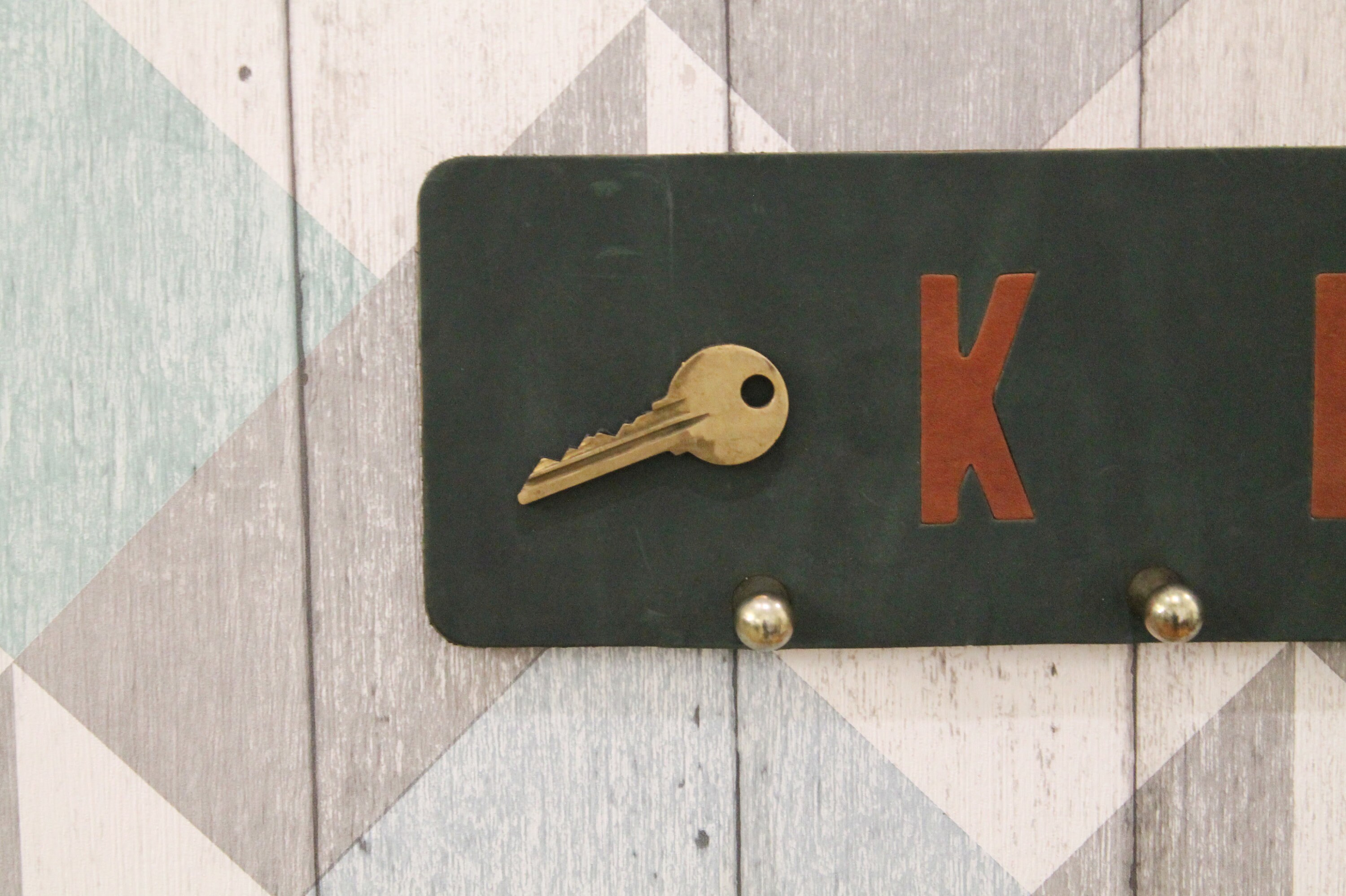 Leather key holder entryway hanger hall tidy hook display | Etsy