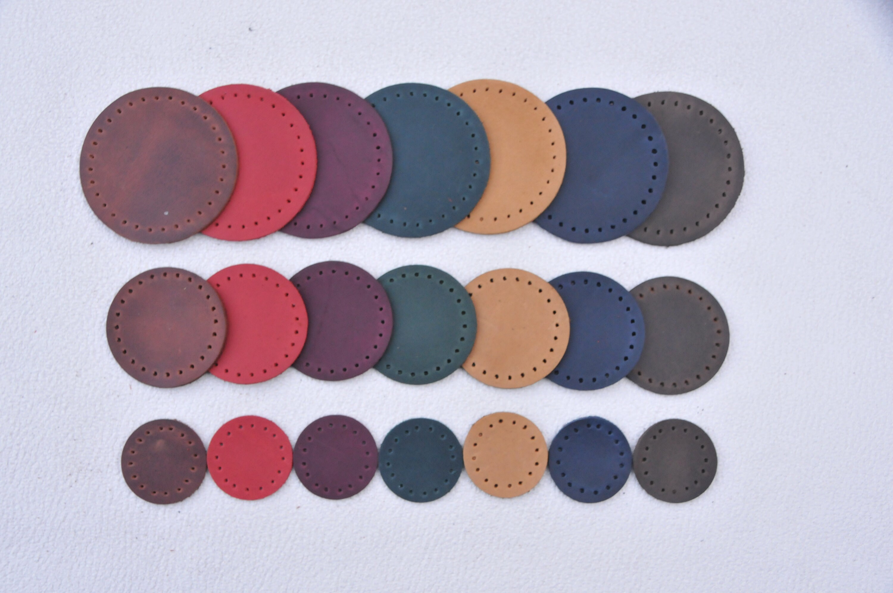 Leather Circles With Holes Mixed Colors Sizes - Etsy