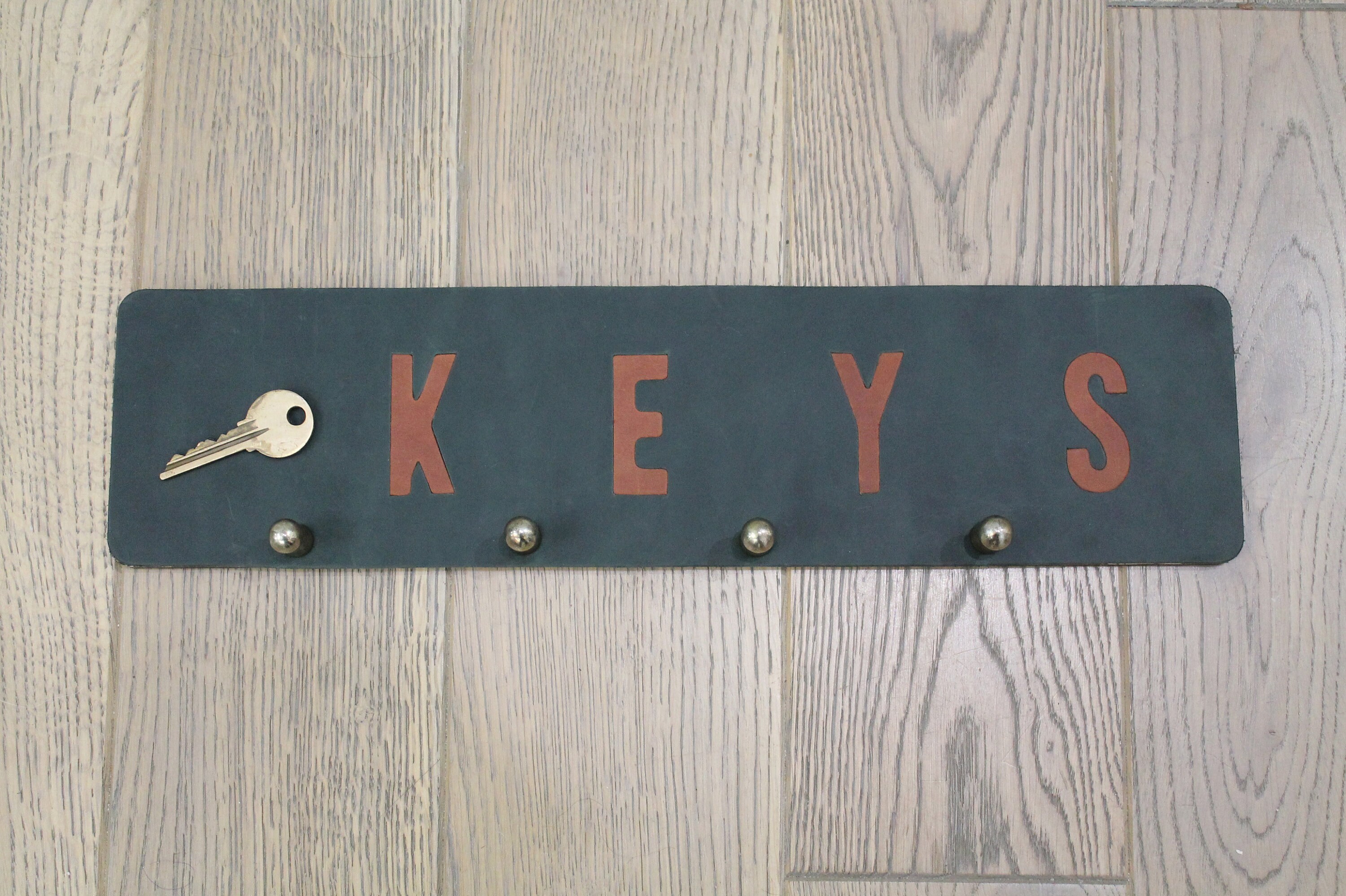 Leather key holder entryway hanger hall tidy hook display | Etsy