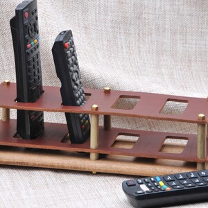 Leather Remote Control Holder Organizer, Personalizated Handmade Desk ...