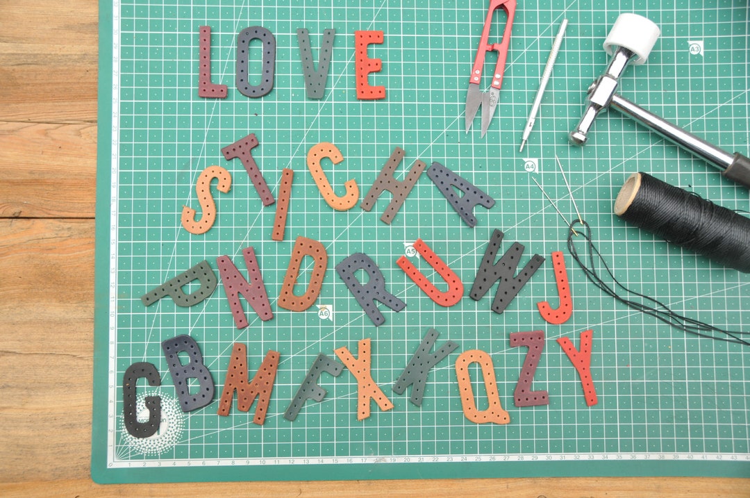 Leather Letters With Holes – 2 Inch DIY Stitchable Alphabet Cutouts for ...