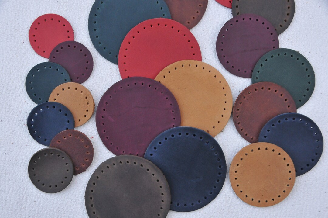 Leather Circles With Holes, Mixed Colors, Sizes 1'',2'',3'', Leather ...