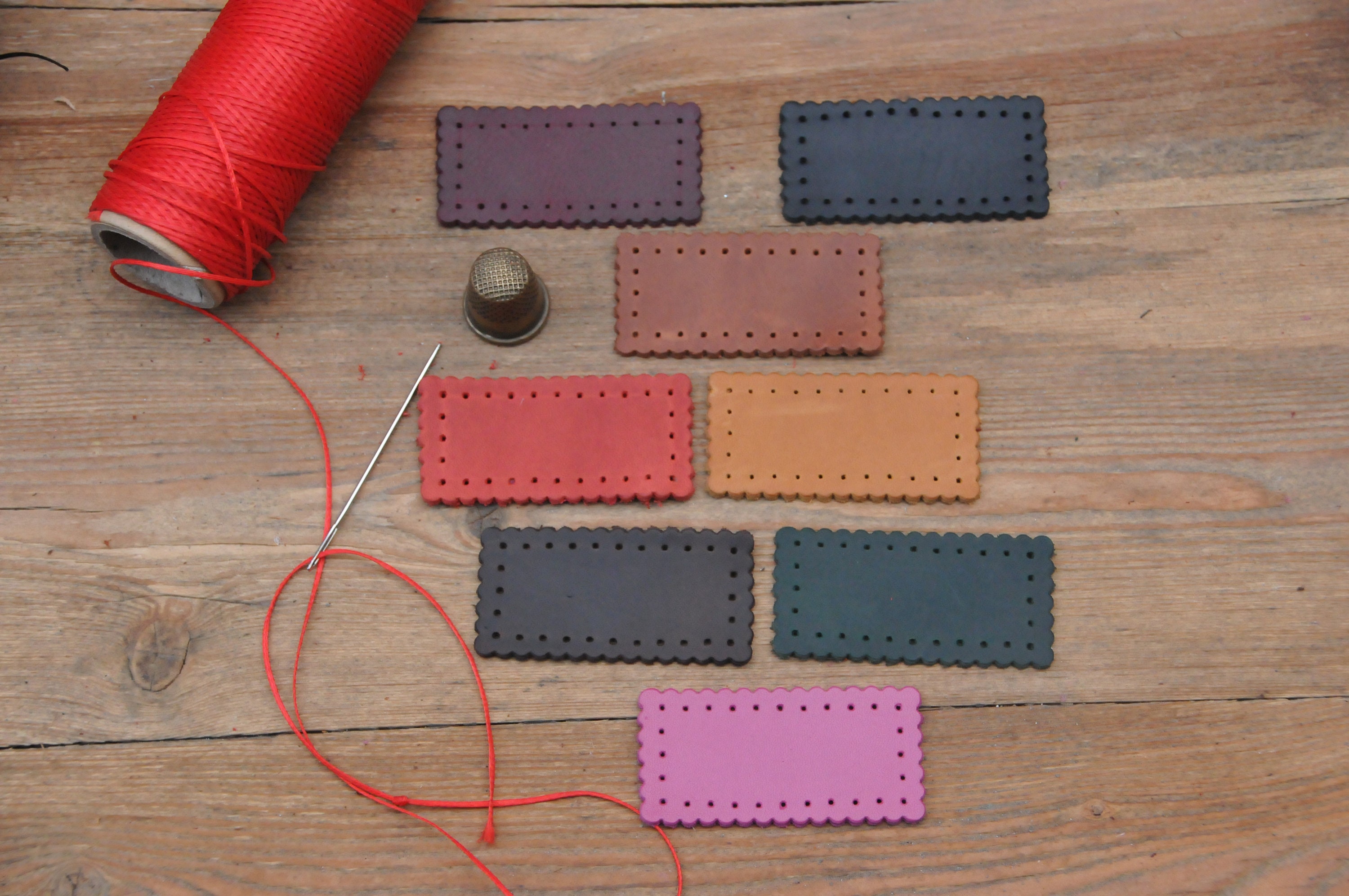 Custom Leather Labels With Stitch Holes – Handmade Blank Tags for ...