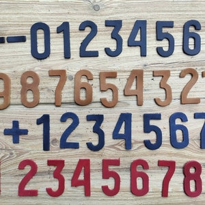 Handmade Leather Numbers – Crazy Horse Waxed Leather Digits for DIY ...