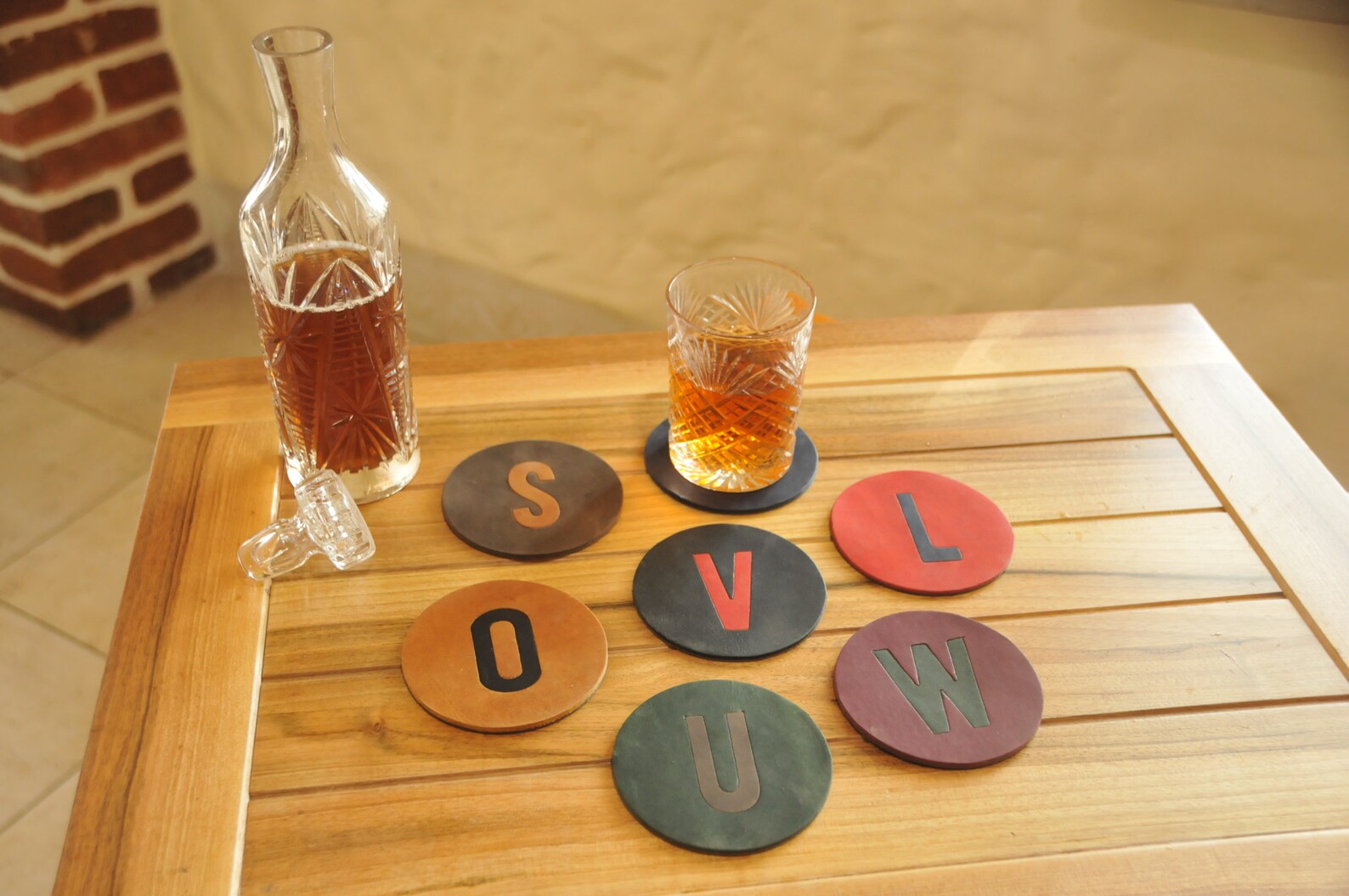 Leather Coasters Personalized Leather Coaster Leather - Etsy