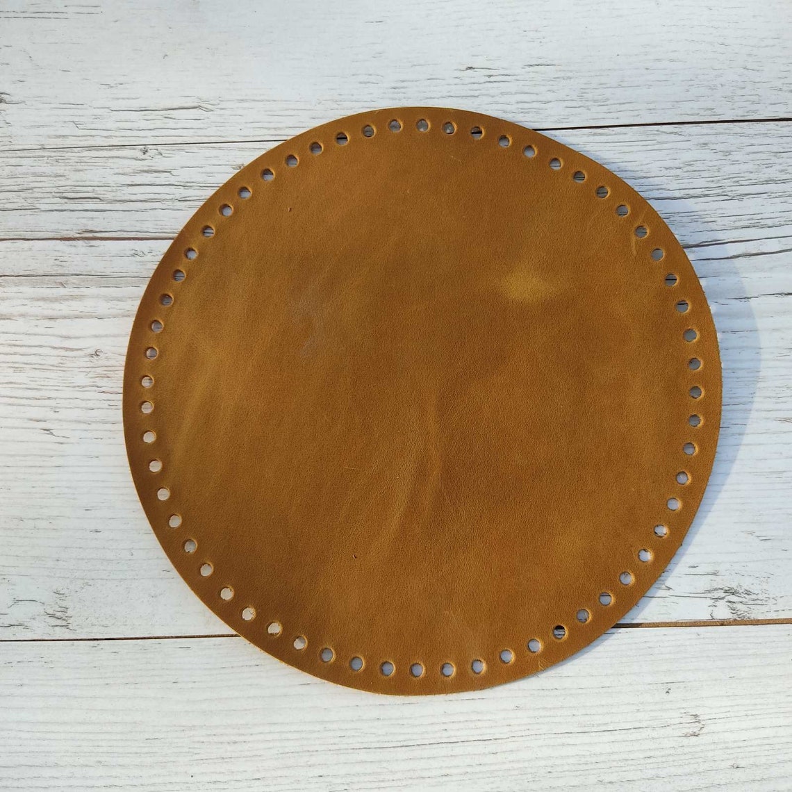 Round Leather Bag Base – DIY Crochet Bag Bottom With Pre-punched Holes ...