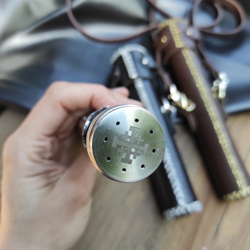 Handmade Priest Flask With Leather Case | Holy Water Vial | Gold-plated ...