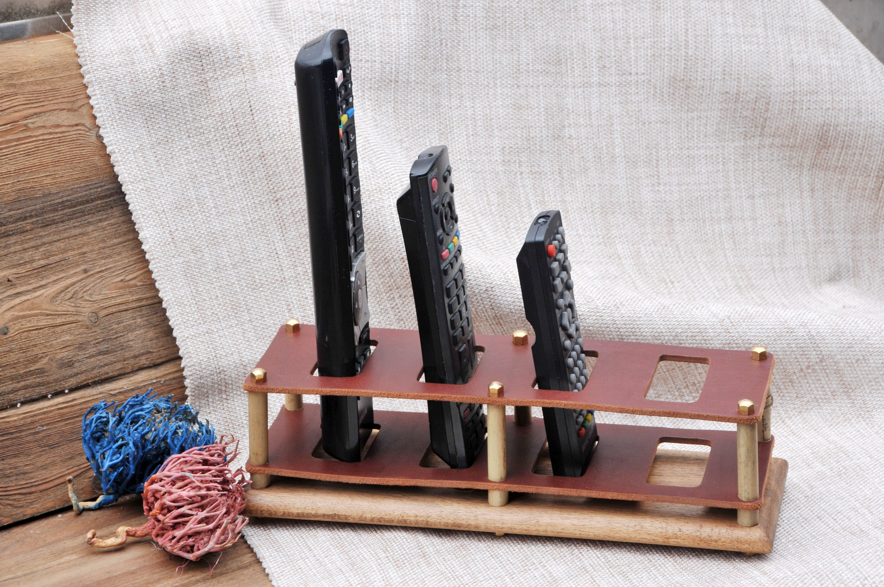 Leather Remote Control Holder Organizer Personalizated | Etsy