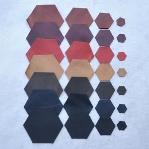 Leather Hexagonal Tags, Leather Hexagon Blank, Hexagonal 10 Sizes ...