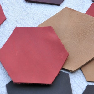 Leather Hexagonal Tags, Leather Hexagon Blank, Hexagonal 10 Sizes ...
