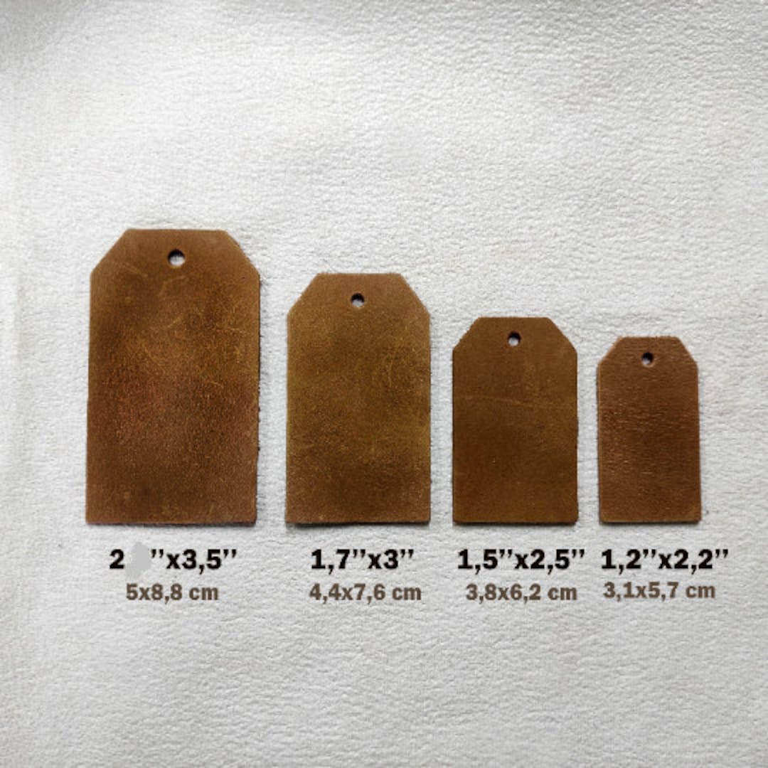 Blank Leather Tags – Natural Leather Gift Tags With Hole | 4 Sizes ...
