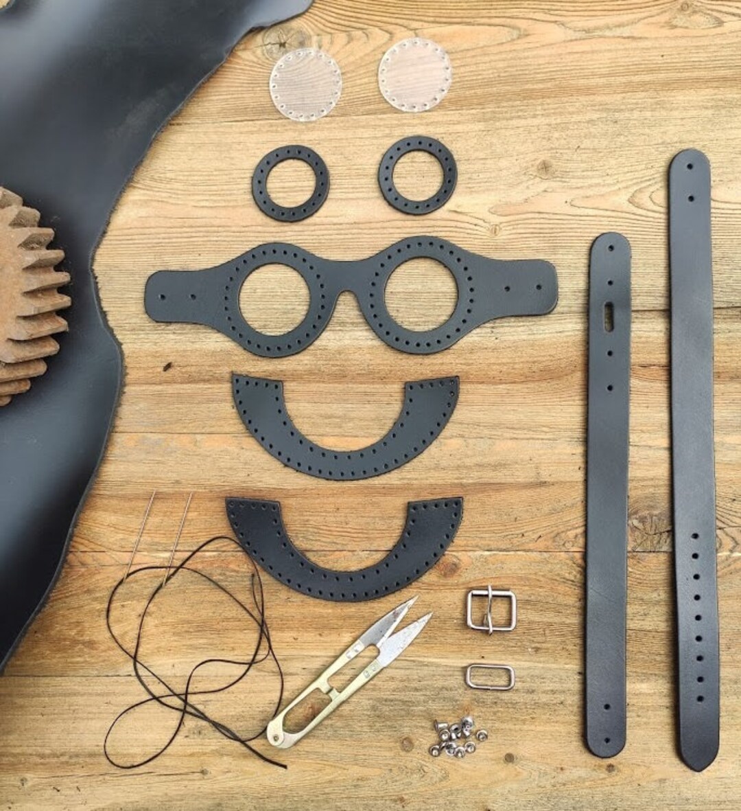 DIY Steampunk Leather Goggles Kit – Easy to Assemble Mask - Etsy