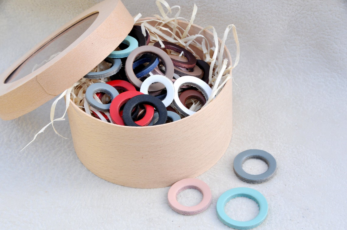 Leather Washers thickness 015 inch Mixed Colors 3 Sizes | Etsy