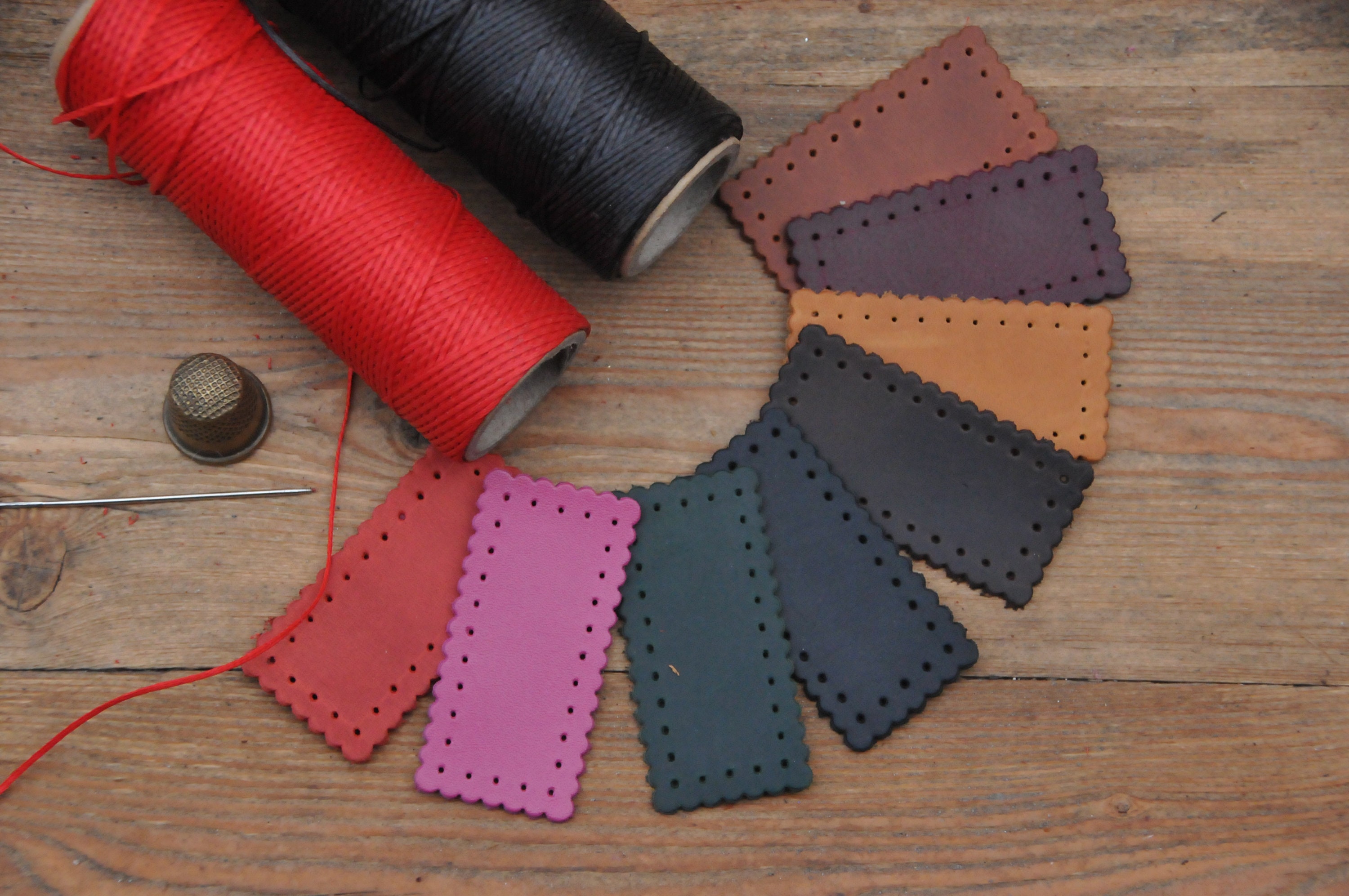 Custom Leather Labels With Stitch Holes – Handmade Blank Tags for ...