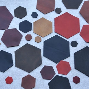 Leather Hexagonal Tags, Leather Hexagon Blank, Hexagonal 10 Sizes ...