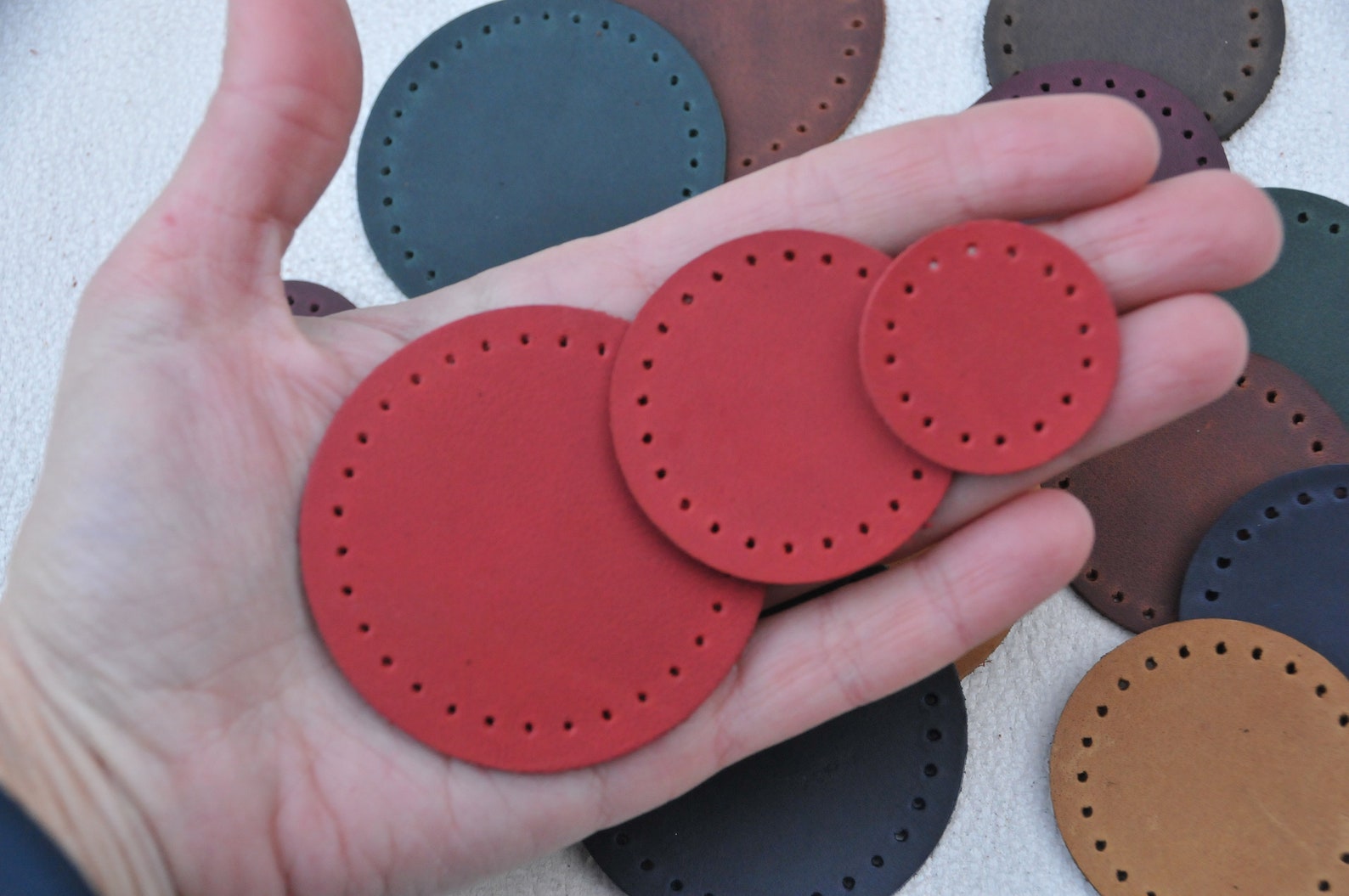 Leather Circles With Holes Mixed Colors Sizes - Etsy