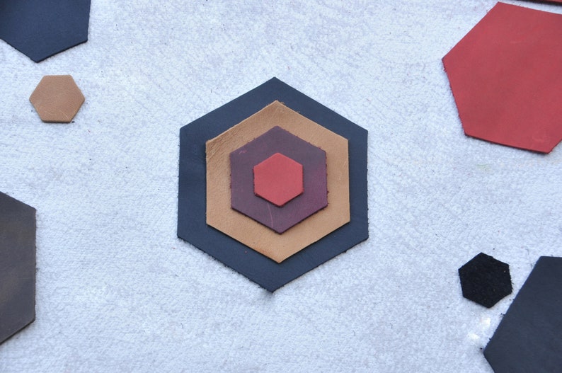 Leather Hexagonal Tags Leather Hexagon Blank Hexagonal 10 - Etsy