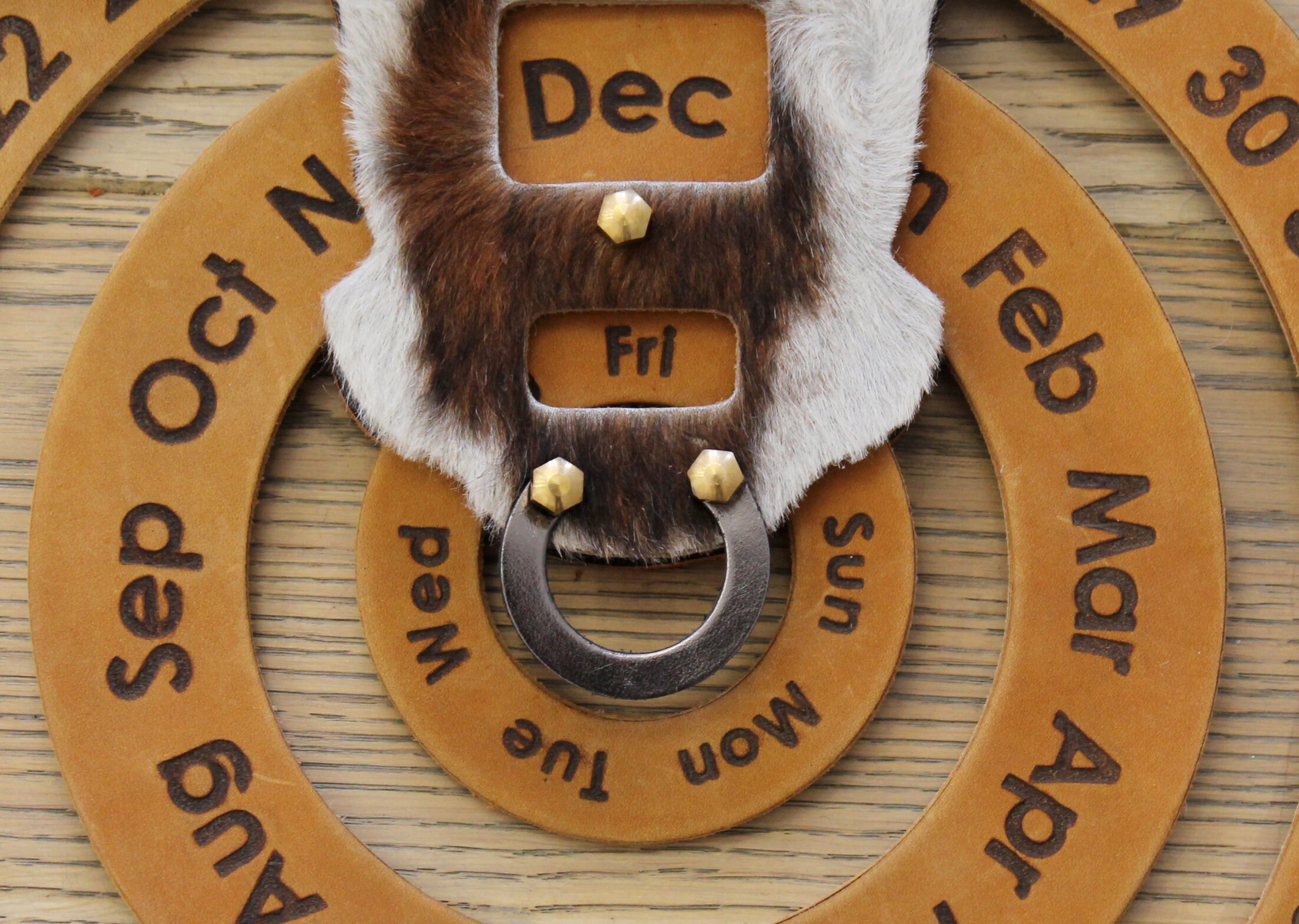 Circle Perpetual Calendar Leather Bull Calendar Forever - Etsy