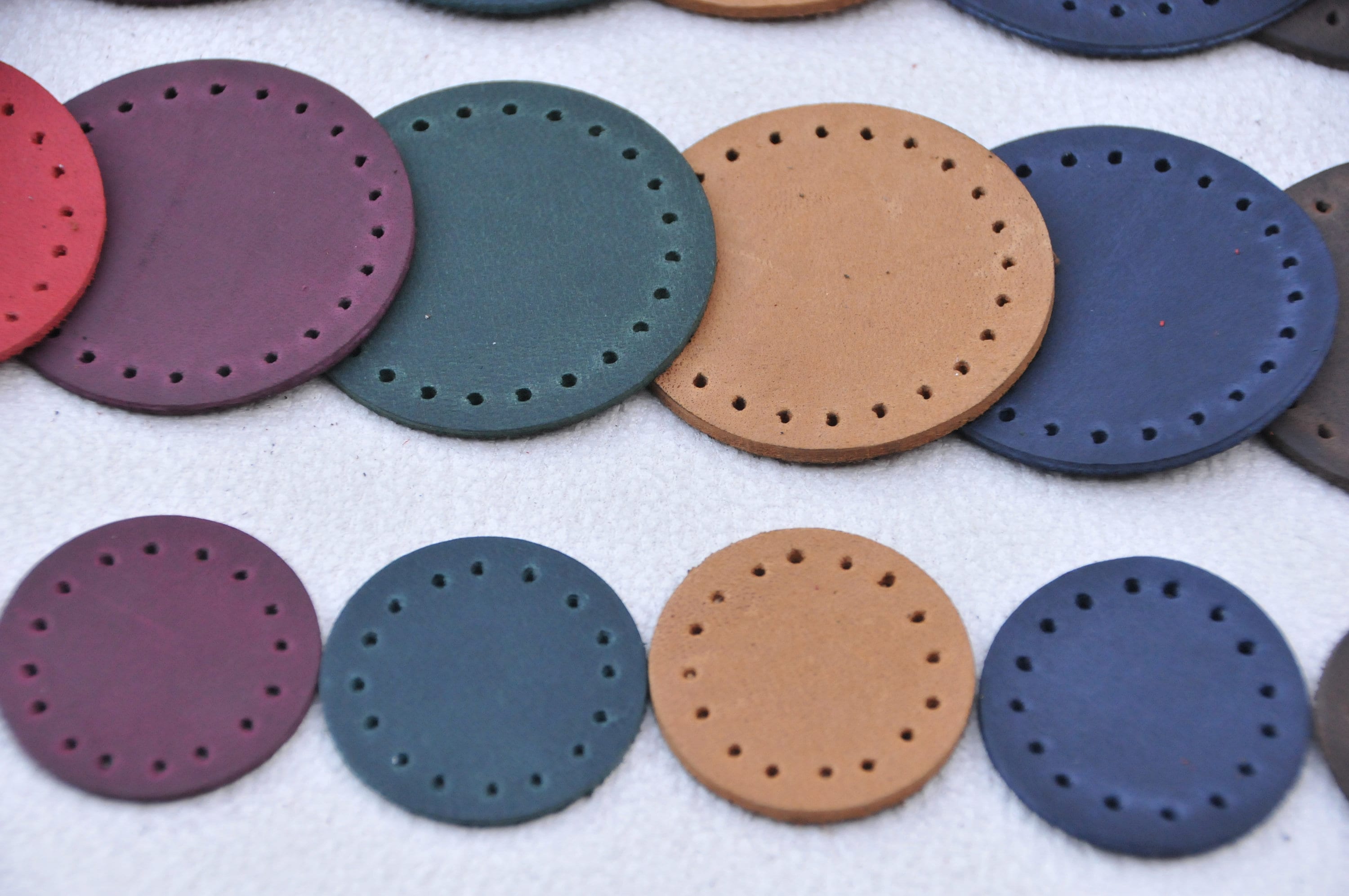 Leather Circles With Holes, Mixed Colors, Sizes 1'',2'',3'', Leather ...