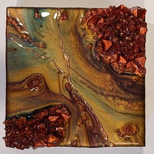 Beautiful Multi-color Geode on a 6 X 6 Wood Cradled Board - Etsy