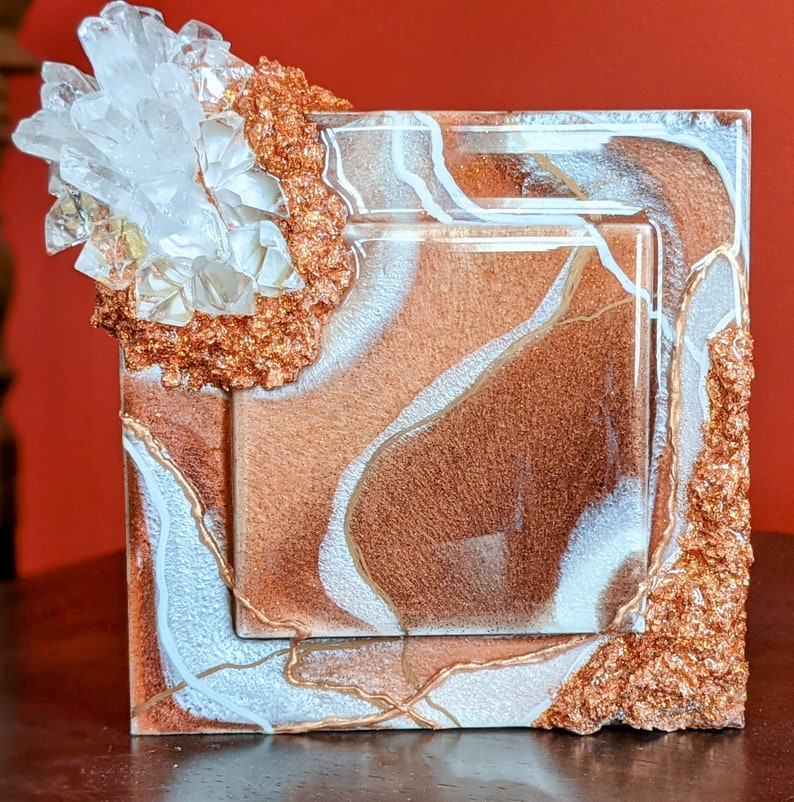 This is a Beautiful Copper and White Geode - Etsy