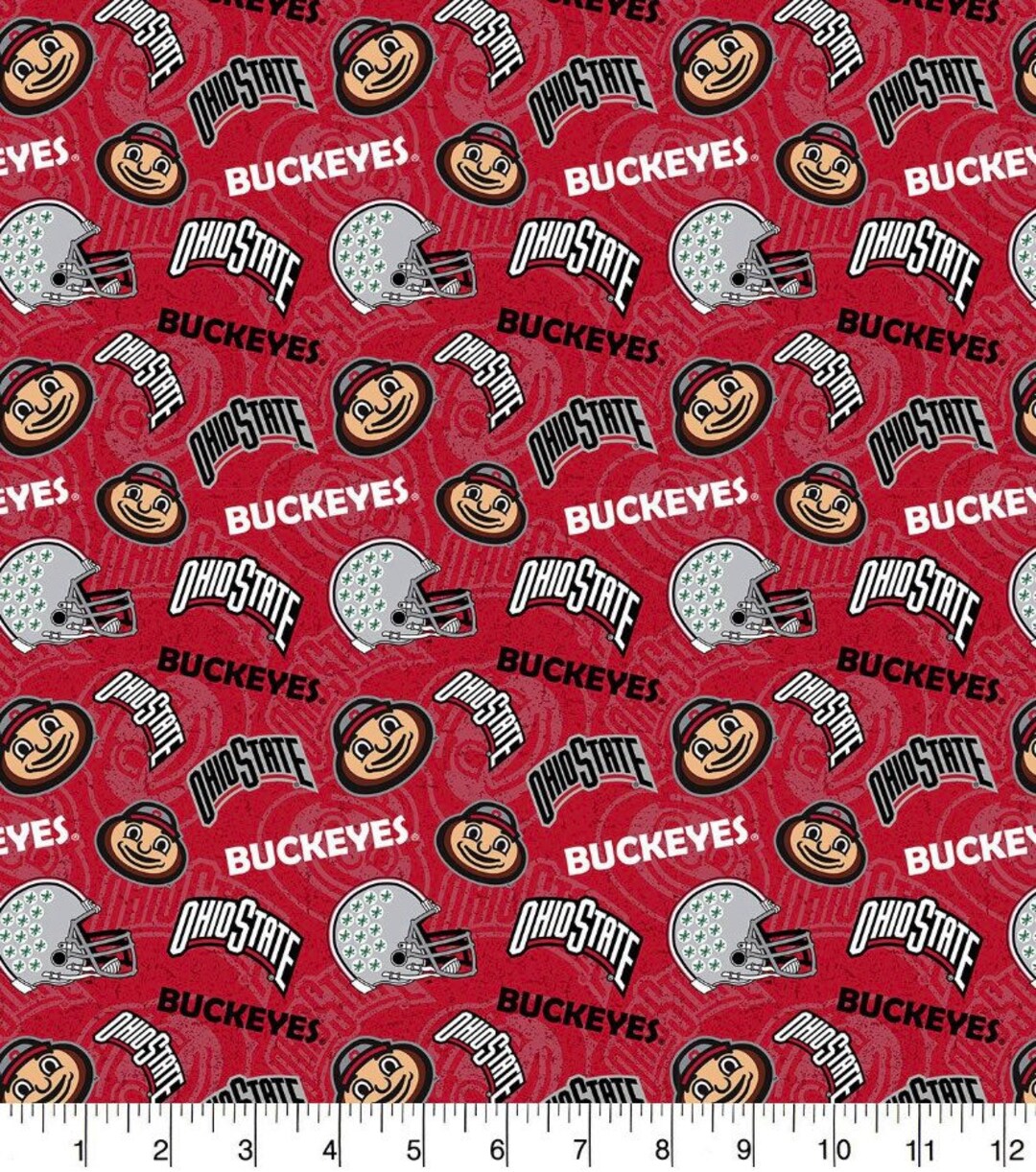 The Ohio State University Buckeyes Cotton Fabric Football - Etsy