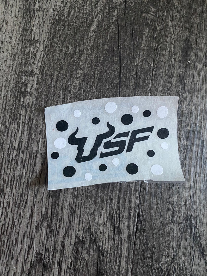 Black and White USF Logo Sticker, University of South Florida, Polka ...